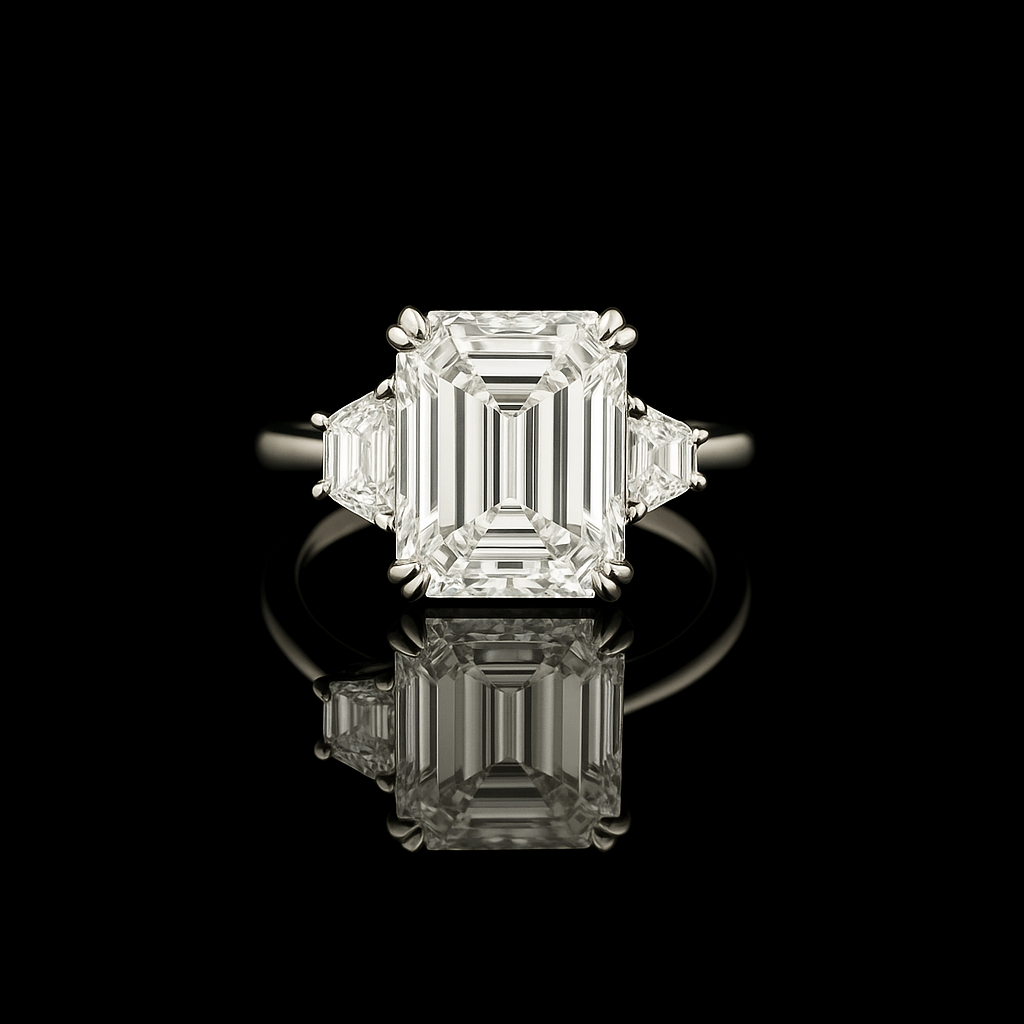 Lab-Grown Emerald Cut Diamond Ring – 10.03ct E VS2 – MillaLabGrown